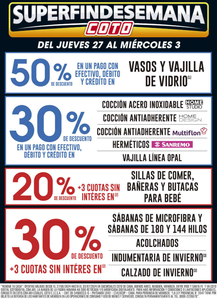 Ofertas COTO Super Fin de Semana del 27 de junio al 3 de julio 2024 ...